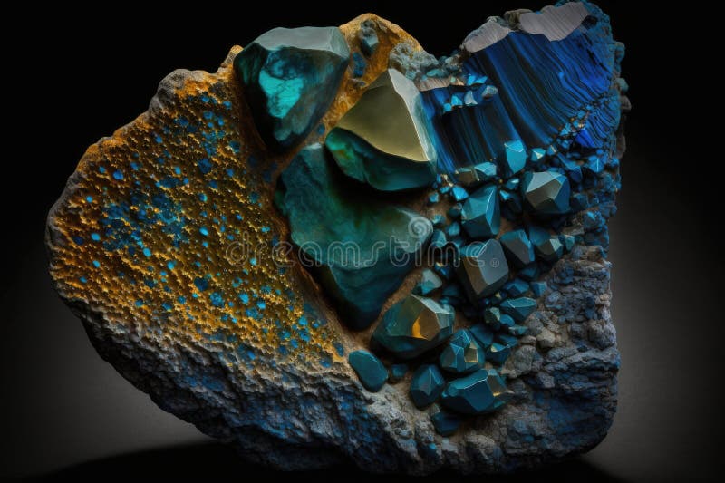 Mineral Rock with a Deep Blue Color Stock Illustration - Illustration ...