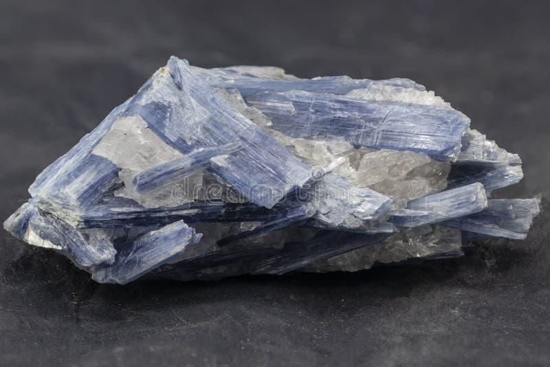 Mineral Sample of Kyanite on a Black Background Stock Image - Image of ...