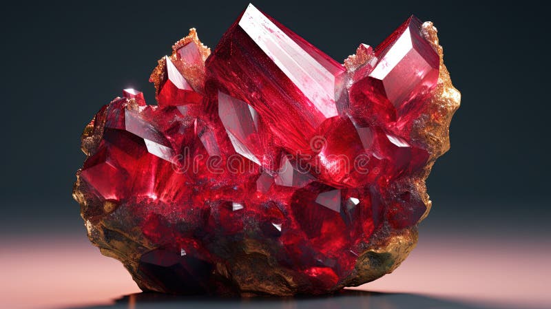 Mineral Shaped Ruby Brilliant Red Crystal Gemstone White Defocused ...