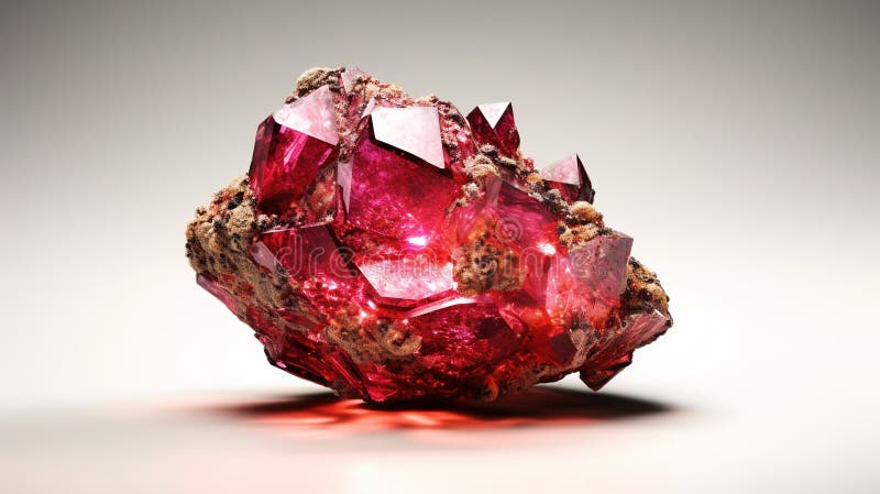 Mineral Shaped Ruby Brilliant Red Crystal Gemstone White Defocused ...