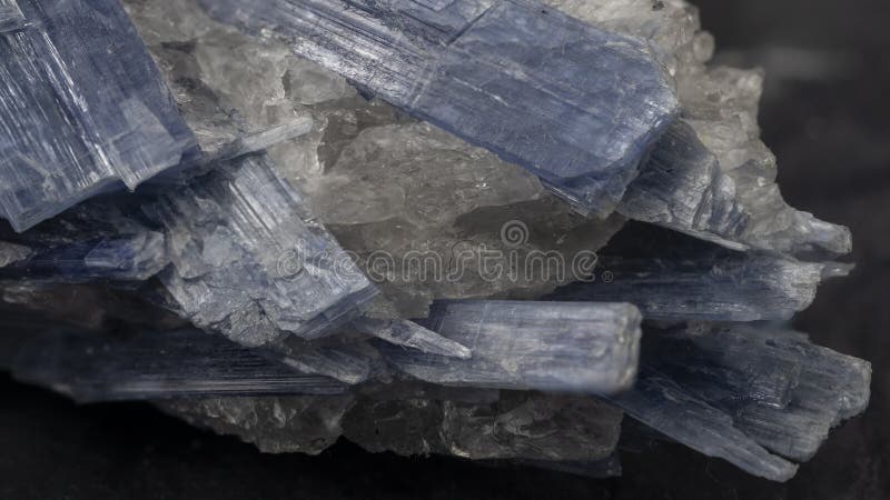 Mineral Specimen of Kyanite on a Black Background, Collection Mineral ...