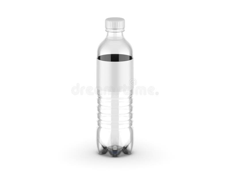 Mineral Water Bottle Mockup with Paper Label. Stock Image - Image of ...