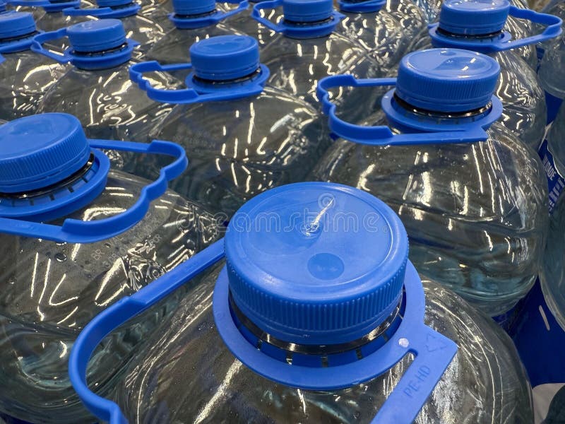 Mineral Water Gallons with Blue Lid Stock Illustration - Illustration ...