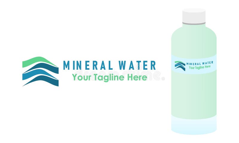 Mineral Water Logo Design Template with Mineral Bottle Design. Fresh ...