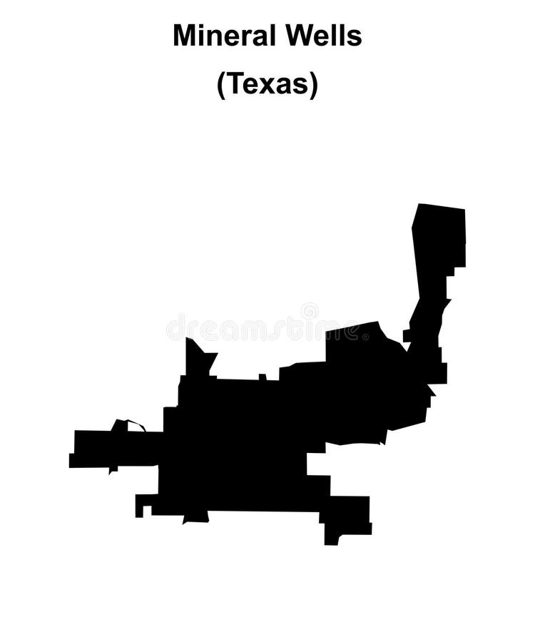 Mineral Wells outline map stock illustration. Illustration of boundary ...