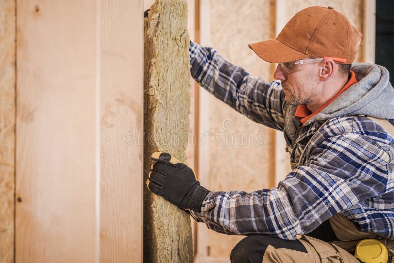 Mineral Wool Insulation Layer Stock Image - Image of industry, house ...