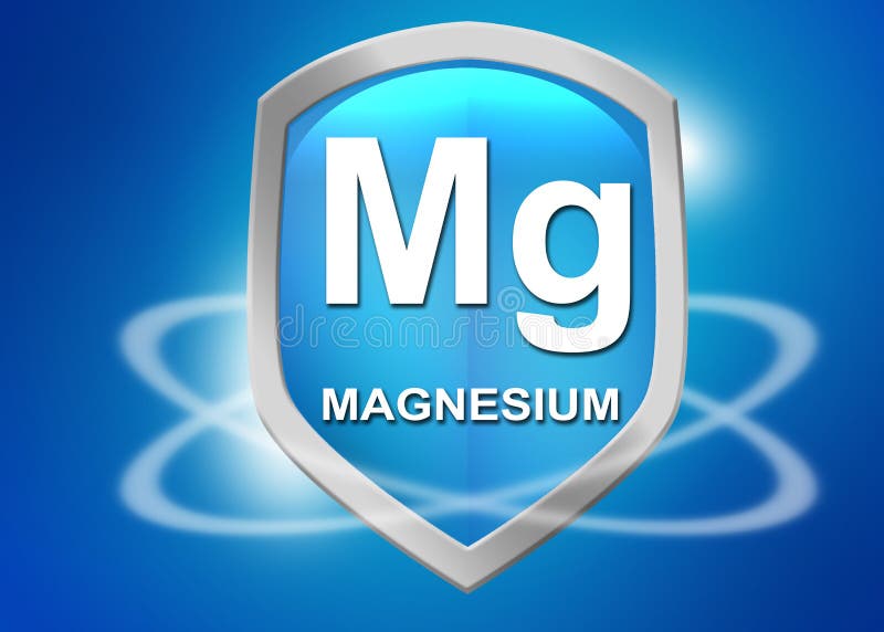 Minerals Magnesium Mg Shield for Health Concept Stock Illustration ...