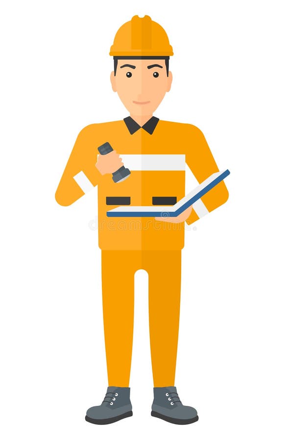 Minero Que Comprueba Documentos Ilustración del Vector - Ilustración de ...