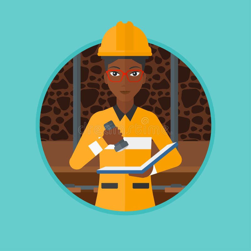 Minero Que Comprueba El Ejemplo Del Vector De Los Documentos ...