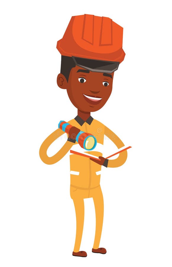 Minero Que Comprueba El Ejemplo Del Vector De Los Documentos ...