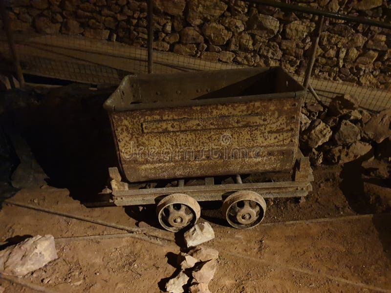 Miners cart stock image. Image of miners, forest, caves - 153290969