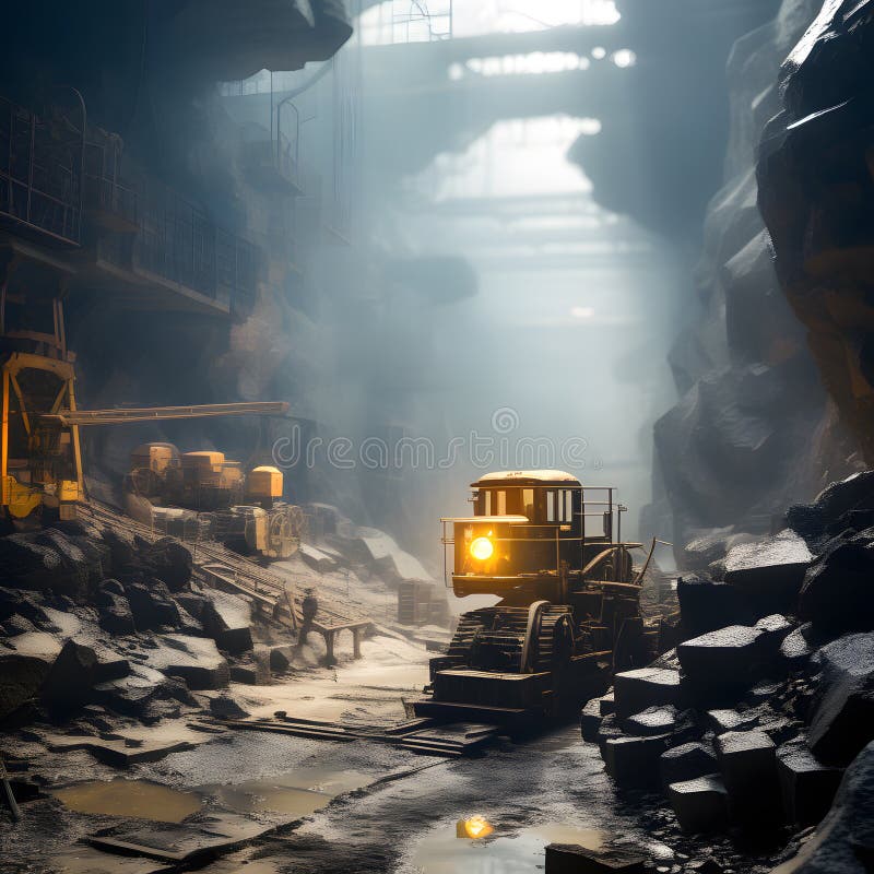Underground Mining, Ai-generatet Stock Illustration - Illustration of ...