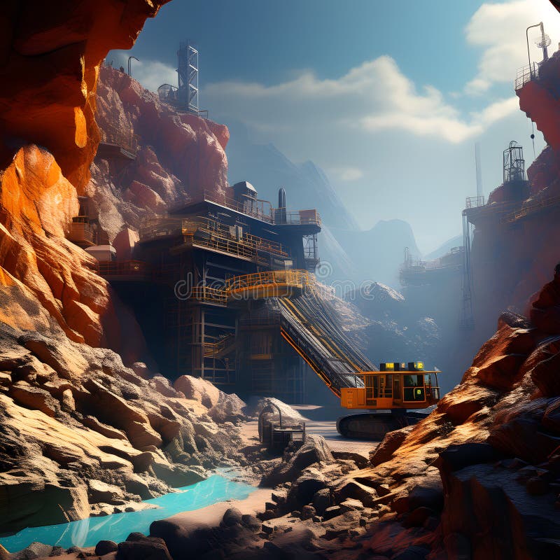 Underground Mining, Ai-generatet Stock Illustration - Illustration of ...