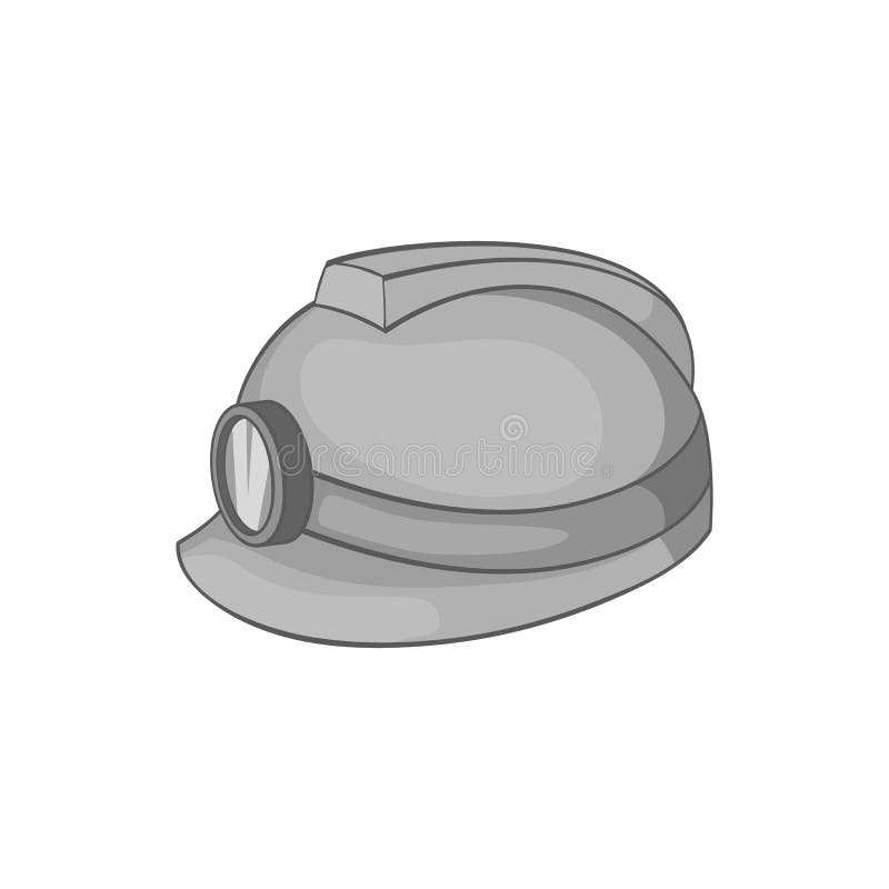 Set of Head and Miners Helmet. Cartoon Icon Design Template with ...