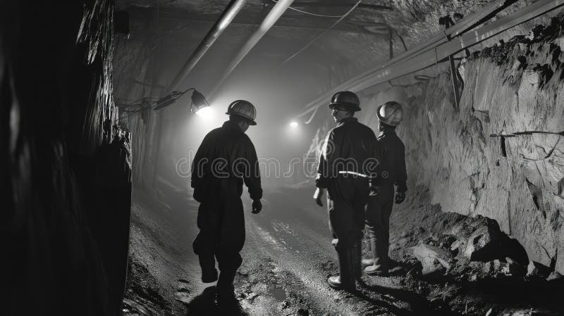 Miners in the Mine Go To Work Stock Image - Image of person, coal ...
