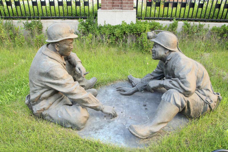 Miners statue stock image. Image of copper, sculpture - 43163521