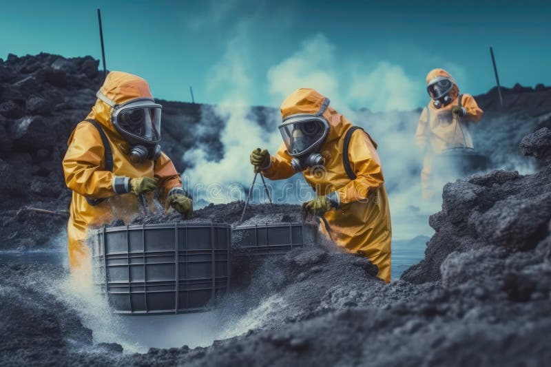 Miners Wearing Protective Suits while Extracting Lithium from ...