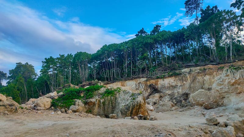 Mines Excavate Land Used for the Construction Process Stock Image ...