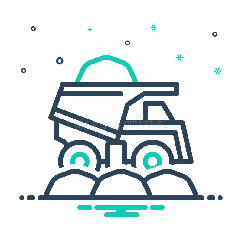 Mix Icon for Mines, Industry and Coal Stock Vector - Illustration of ...