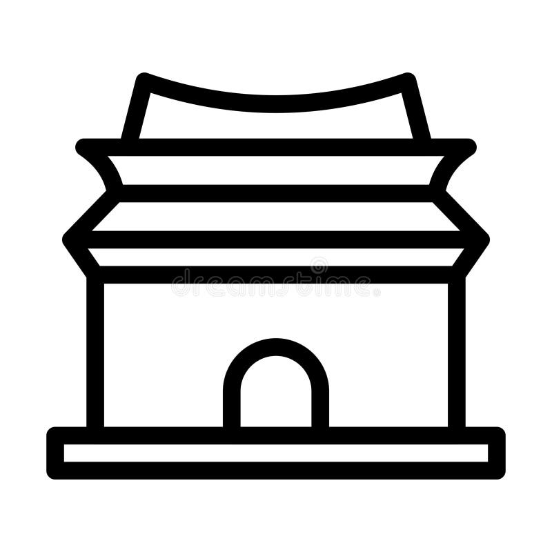 Ming Dynasty Tombs Vector Thick Line Icon for Personal and Commercial ...