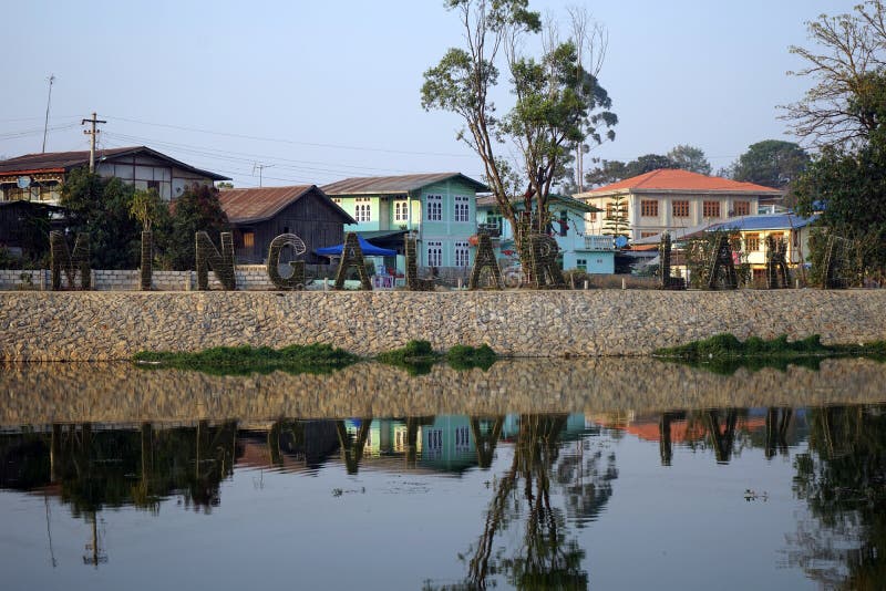 Mingalar lake editorial stock image. Image of water, reflection - 90905204