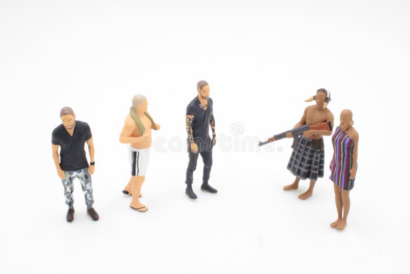 A Mini of African Native with the Bad Guy Stock Image - Image of ...