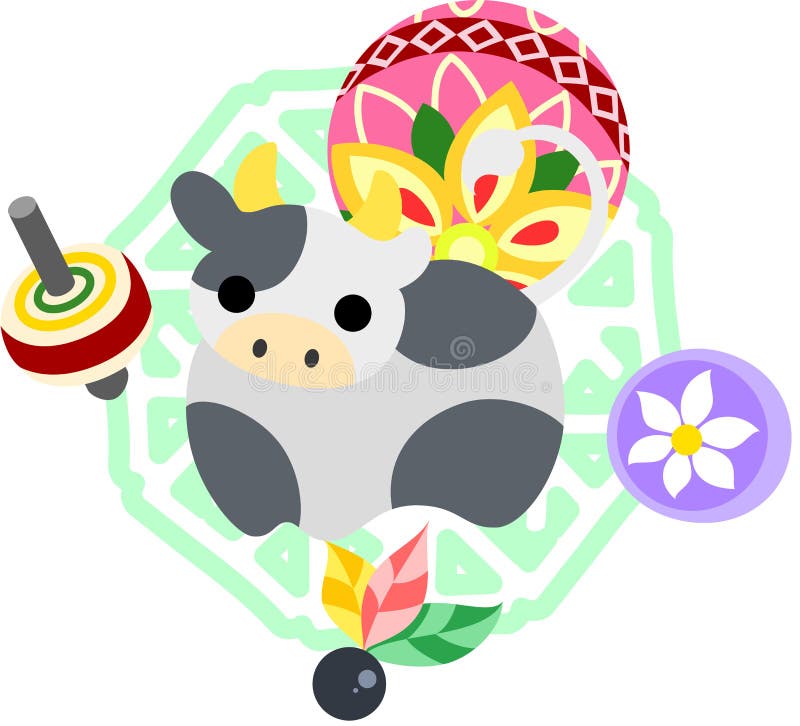 The Mini Animal -Cow- stock vector. Illustration of greetings - 47352410