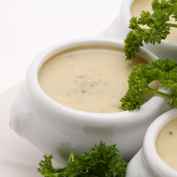 Mini appetizer soup bowls stock image. Image of creamy - 5197023