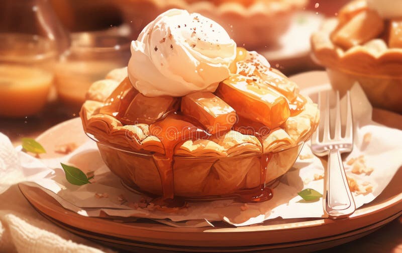 Mini Apple Pie for Autumn Season, Hyper Realistic Stock Illustration ...