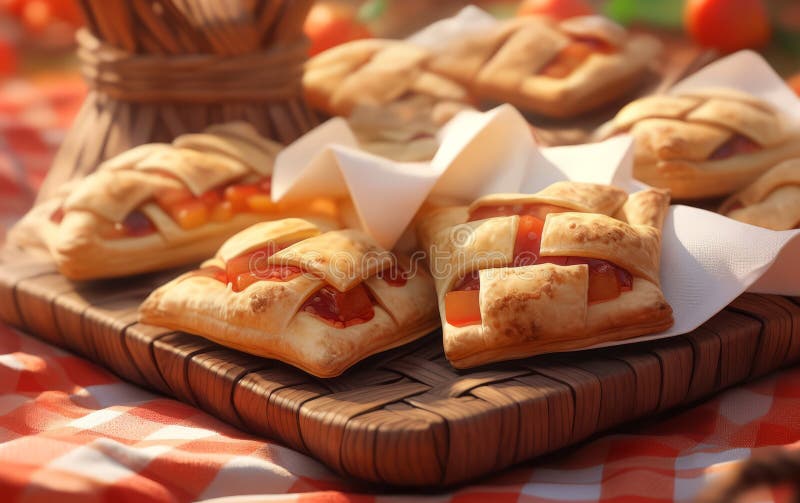 Mini Apple Pie for Autumn Season, Hyper Realistic Stock Illustration ...