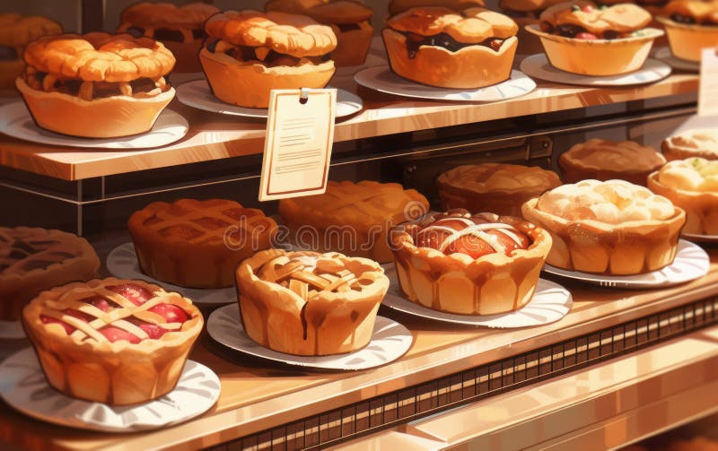 Mini Apple Pie for Autumn Season, Hyper Realistic Stock Illustration ...