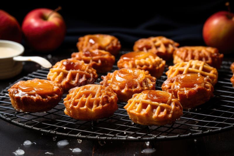 Mini Apple Pies Cooling Off on a Wire Rack Stock Photo - Image of snack ...