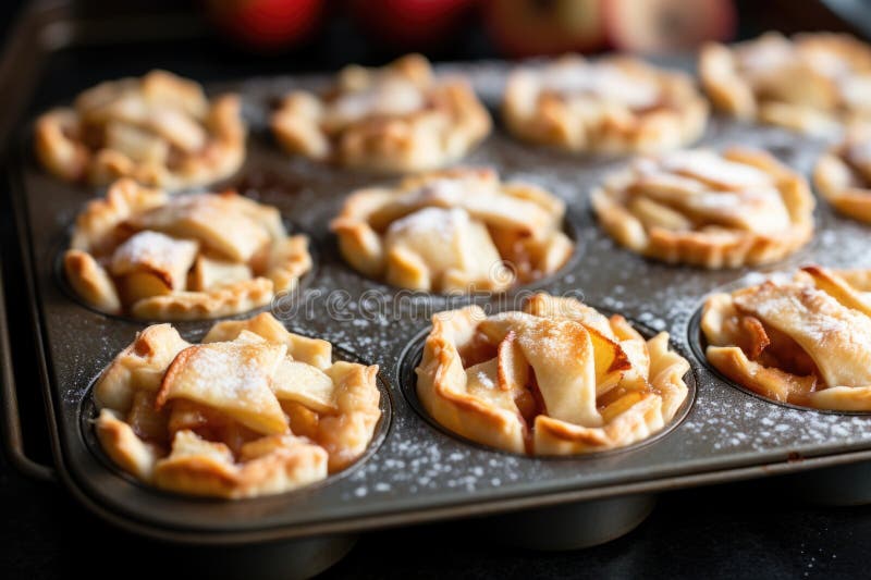 Mini Apple Pies In Muffin Tin Fresh Out Of The Oven Stock Illustration Illustration Of Muffin