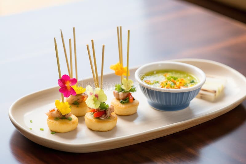 Mini Arepas Served As Appetizers with Dipping Sauce Stock Photo - Image ...