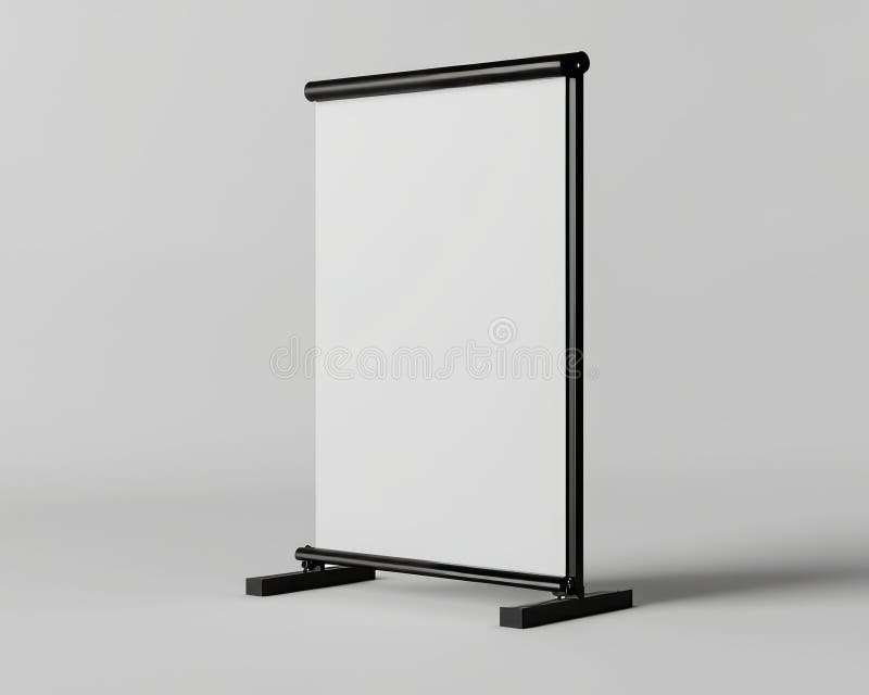 A Mini Banner with a Metal Stand, a Blank Template in 3D. Stock ...
