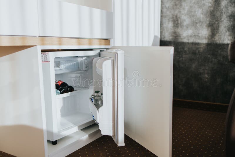Mini bar in hotel room editorial stock image. Image of living - 262186019