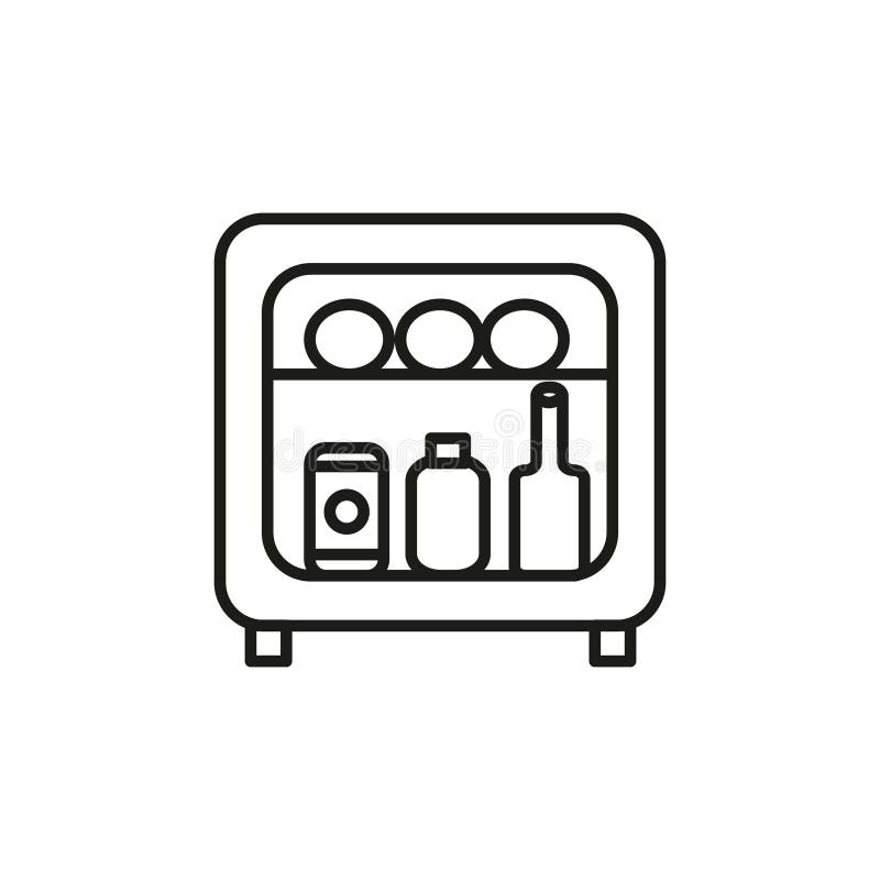 Mini Bar Icon Flat Line Symbol Set Stock Illustration - Illustration of ...