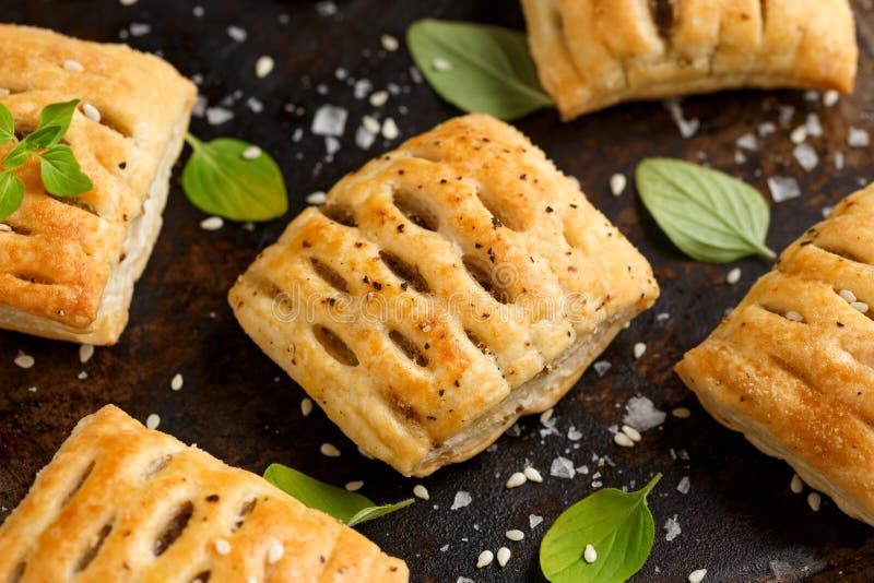 Mini Beef Patties with Vegetables and Red Wine Wrapped in Puff Pastry ...