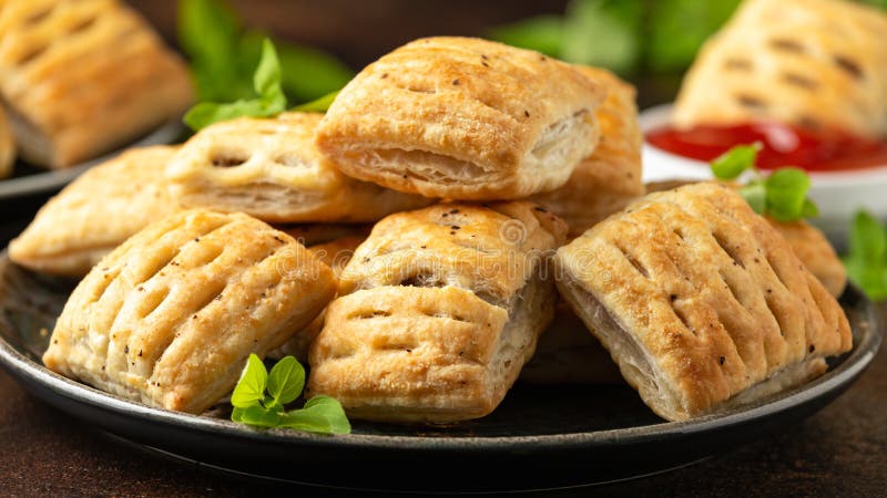 Mini Beef Patties with Vegetables and Red Wine Wrapped in Puff Pastry ...