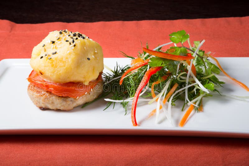 Mini Beef Steaks with Mashed Potatoes Stock Image - Image of small ...