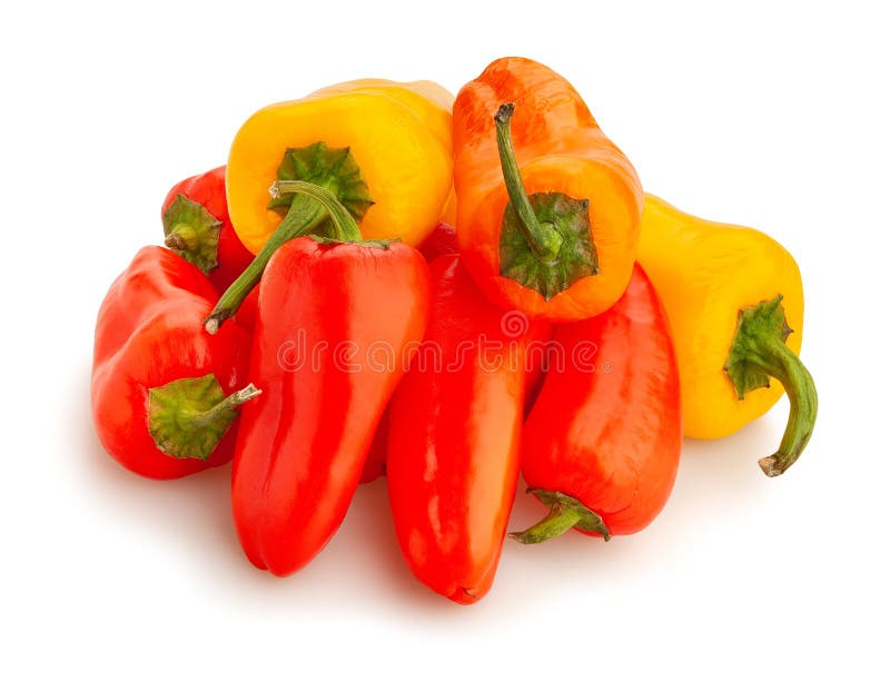 Mini Bell Pepper Mix Path Isolated Stock Image - Image of tasty ...