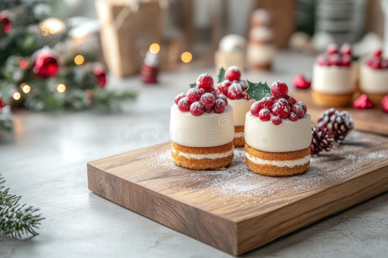 Mini Bento Cakes, Mini Bento Cakes on Wooden Board in Bright Kitchen ...