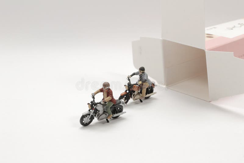 Mini Bike Figure Ride from the Foil Package Box Stock Photo - Image of ...