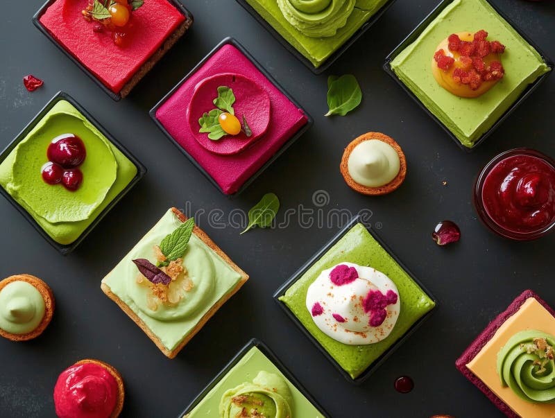 Mini Bites of Protein Snacks Geometrically Arranged on a Table ...
