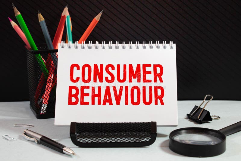 Mini Black Board Text Consumer Behaviour Isolated Wooden Background ...