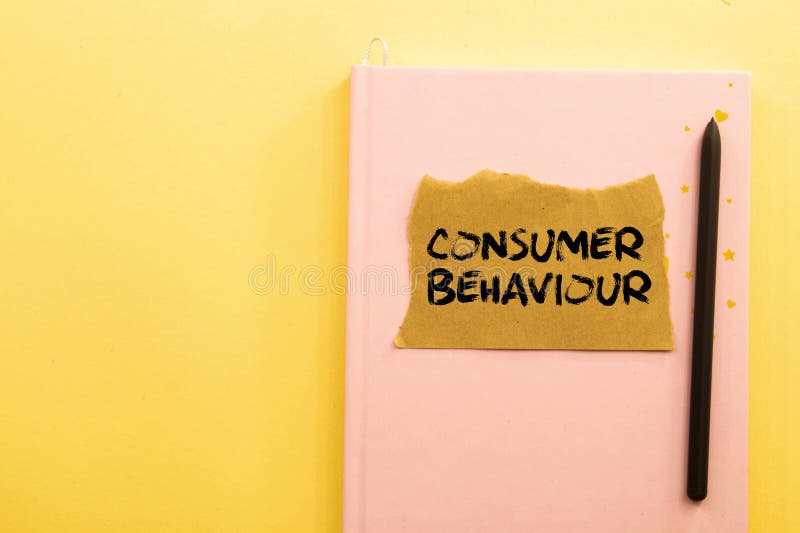 Mini Black Board with Text Consumer Behaviour Isolated on Wooden ...