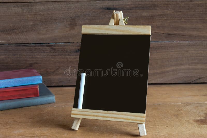 Mini Blackboard on Standing with White Chalk on Desk Stock Image ...