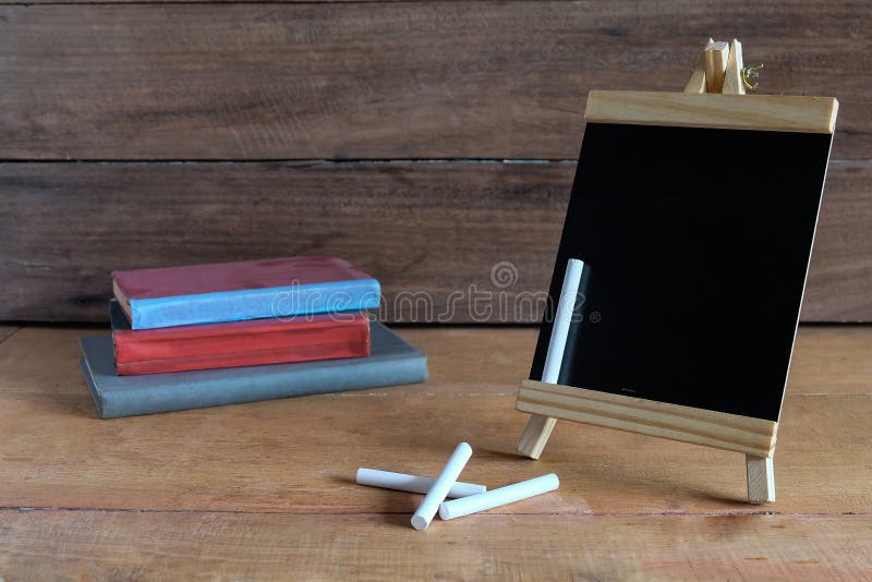 Mini Blackboard on Standing with White Chalk on Desk Stock Image ...