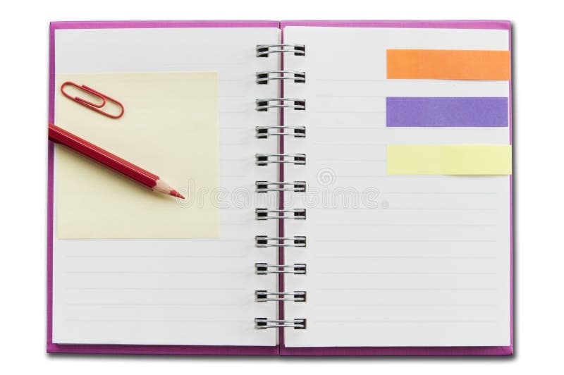 Open notebook stock image. Image of memo, isolated, stationery - 16666149