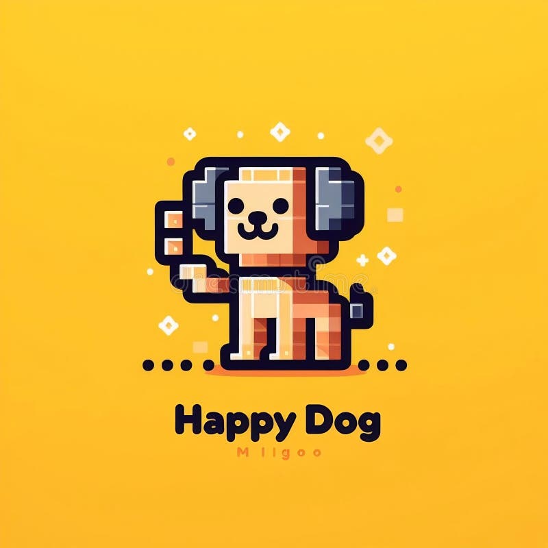 Mini Blocks Vector Logo of the Happy Dog in Vector Stock Illustration ...
